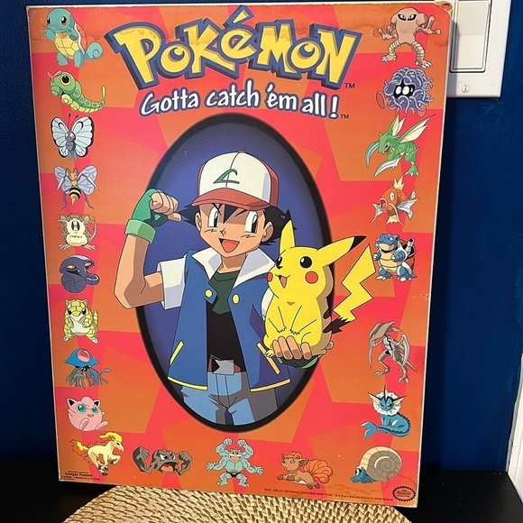 Nintendo | Wall Decor | Vintage Rare Pokemon Ash Pikachu Poster On ...
